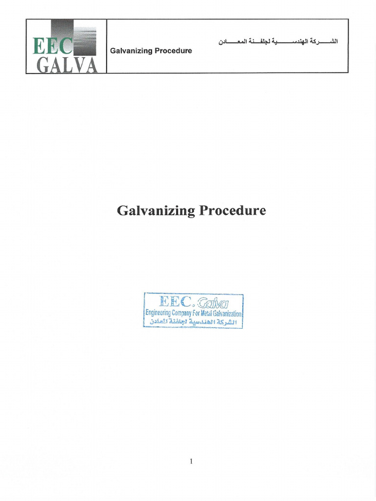 Galvanizing procedure | PDF