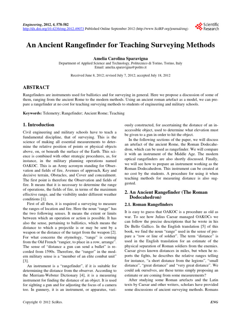 Ancient Rangefinder For Teaching Surveying Methods | PDF