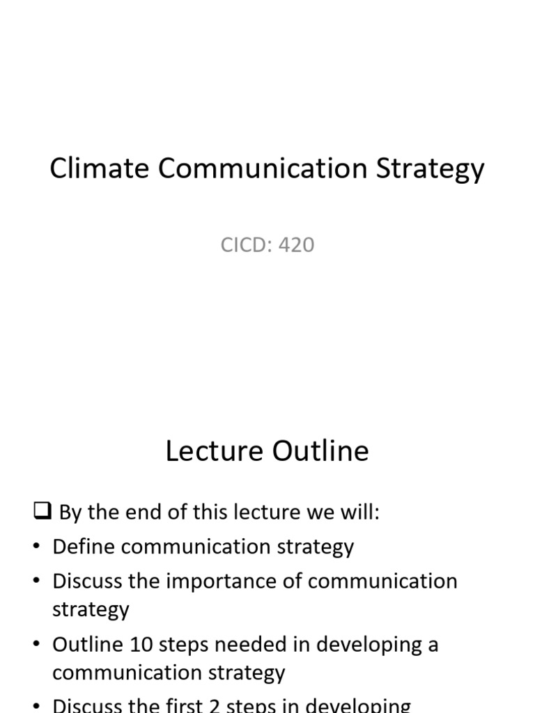 Climate Communication Strategy | PDF | Target Audience | Communication