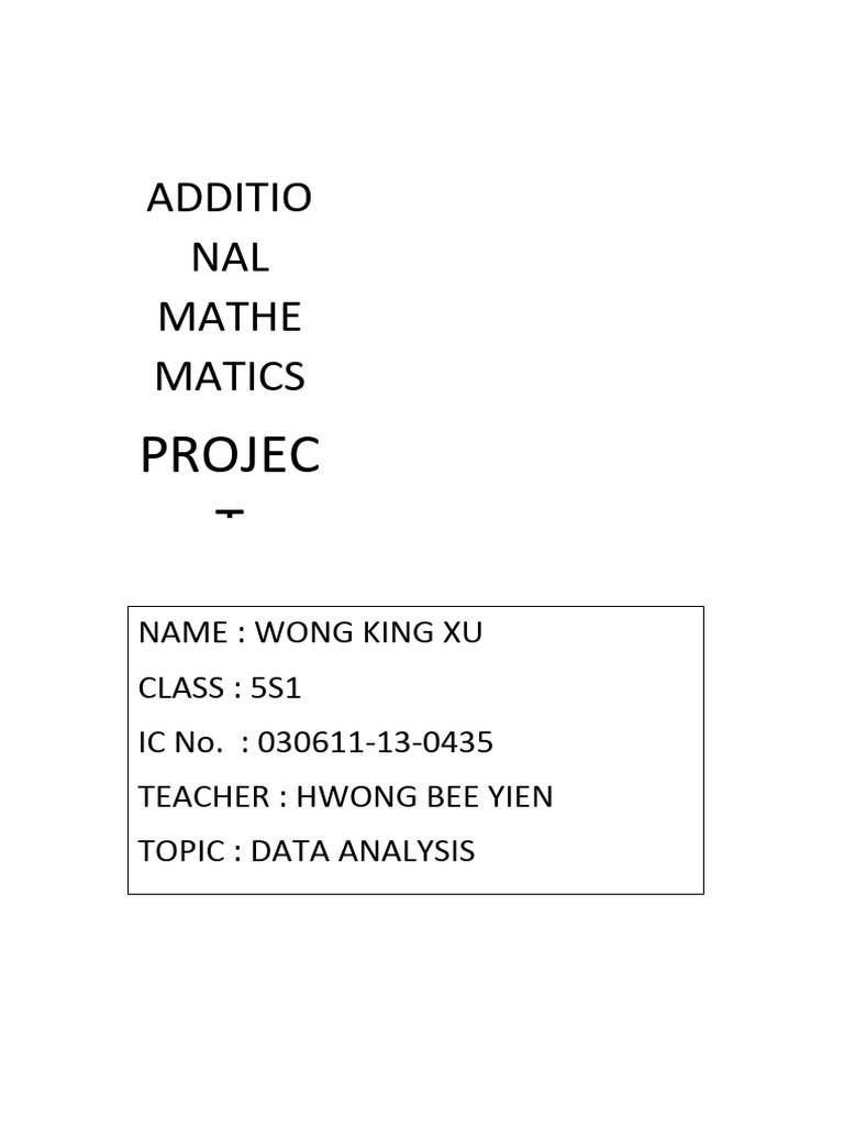 Add Math Project | PDF | Mode (Statistics) | Data Analysis