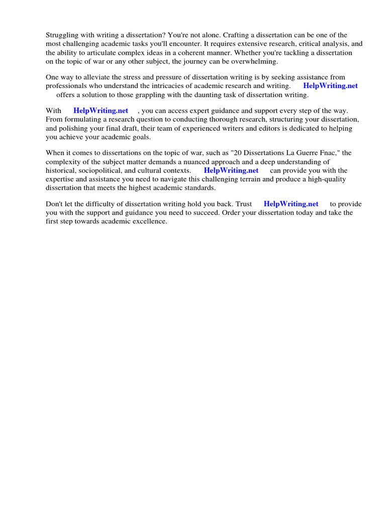 Dissertation Writing Help for War Topics | PDF | Internet | Expert