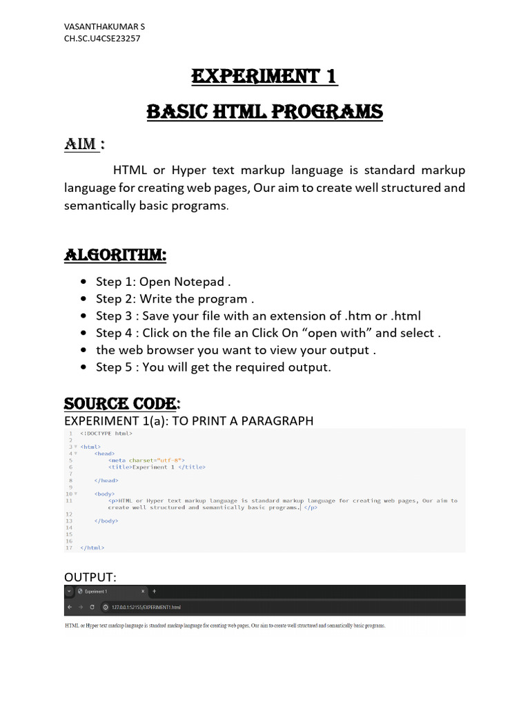 UID EXP 1 - Merged | PDF | Html | Hyperlink