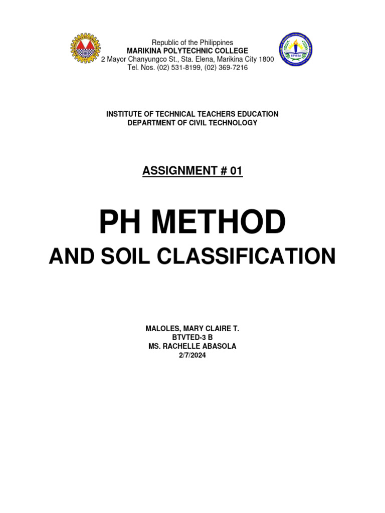 PH Method and Soil Classification | PDF | Soil | Ph