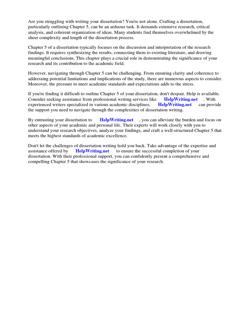 Chapter 5 Dissertation Outline | Download Free PDF | Thesis ...