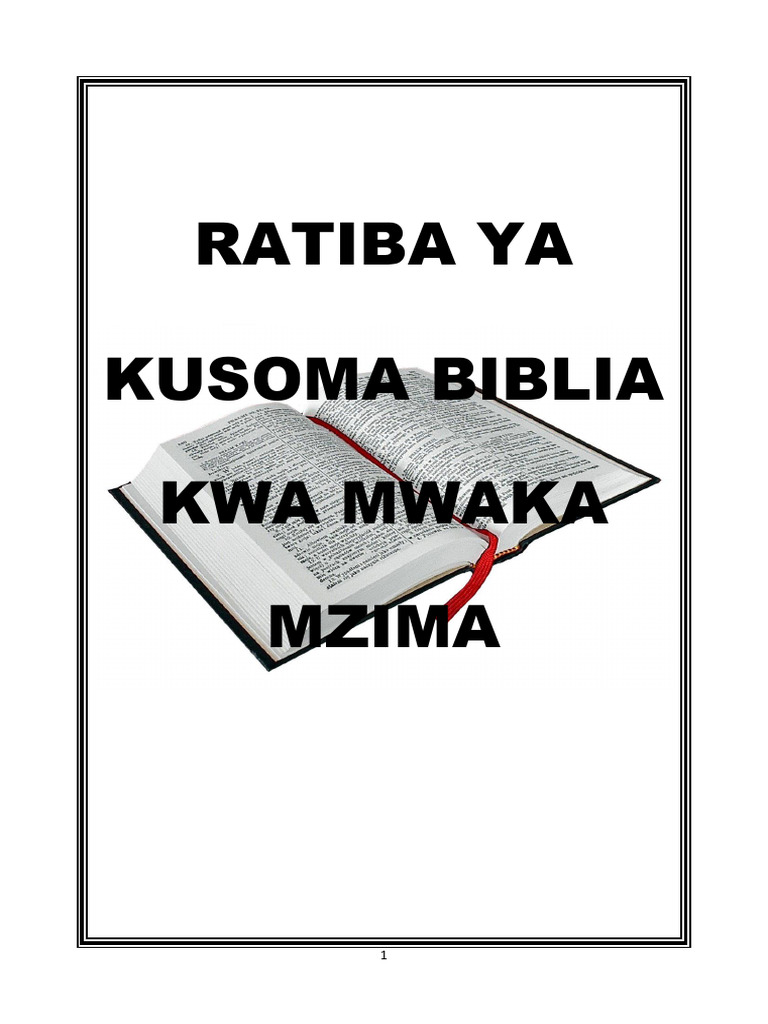 Ratiba Ya Biblia Kwa Mwaka Mzima 1 | PDF
