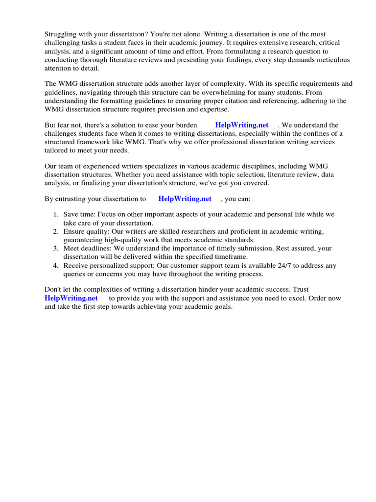 WMG Dissertation Structure | PDF | Thesis | Methodology