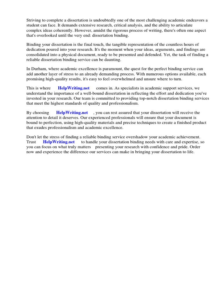 Dissertation Binding Services in Durham | PDF | Thesis | Bookbinding