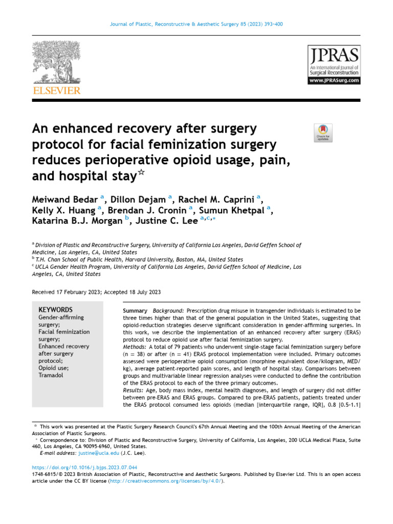 An Enhanced Recovery After Surgery Protocol For Fa | Download Free PDF ...