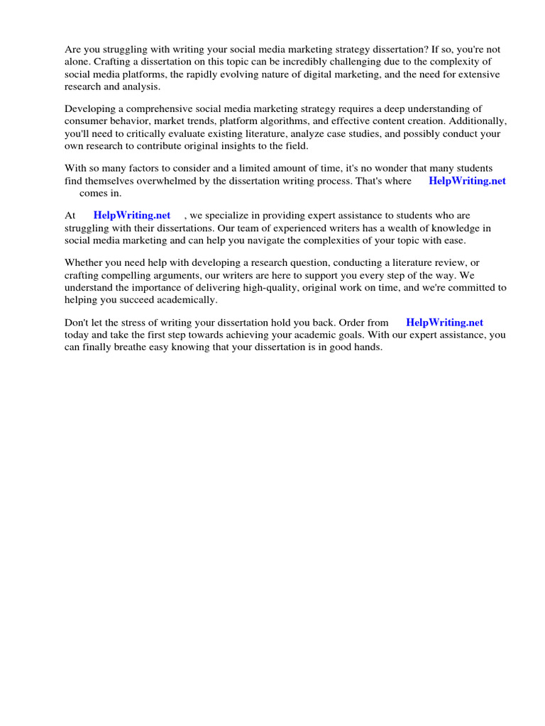 Social Media Marketing Dissertation Help | PDF | Social Media | Popular ...