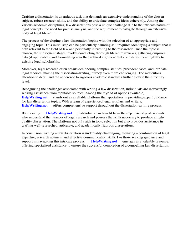 Sample Law Dissertation Topics | PDF | Thesis | Expert