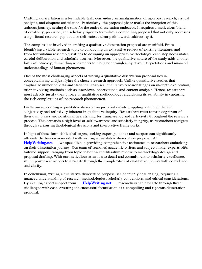 Qualitative Dissertation Proposal Sample | PDF | Methodology | Thesis