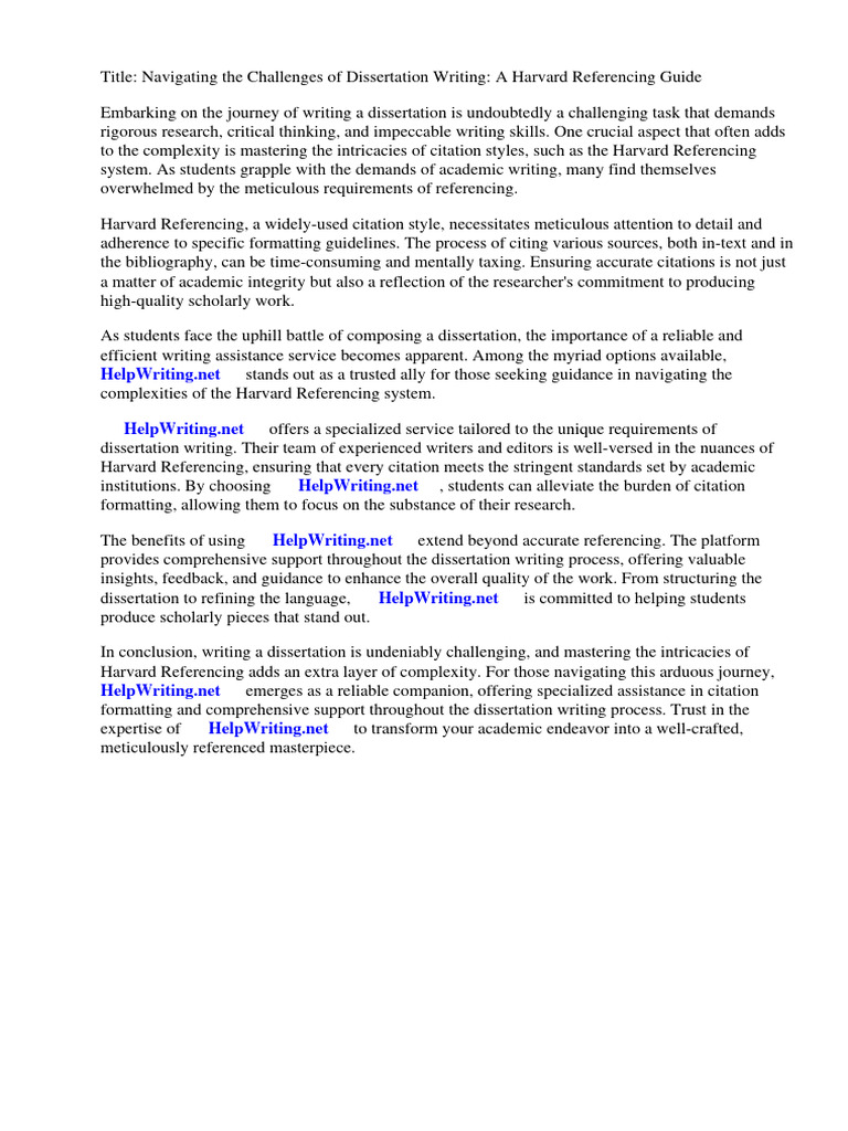 Harvard Referencing Guide Dissertation | PDF | Citation | Thesis
