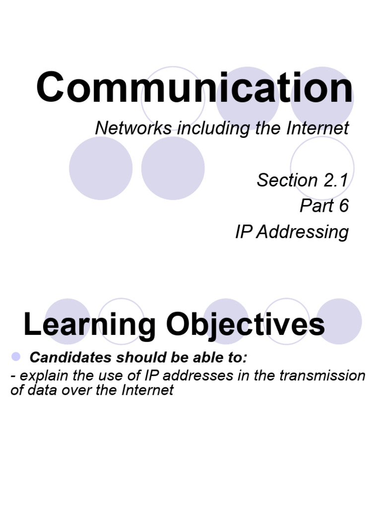 Communication Part 6 | PDF | Ip Address | Network Protocols