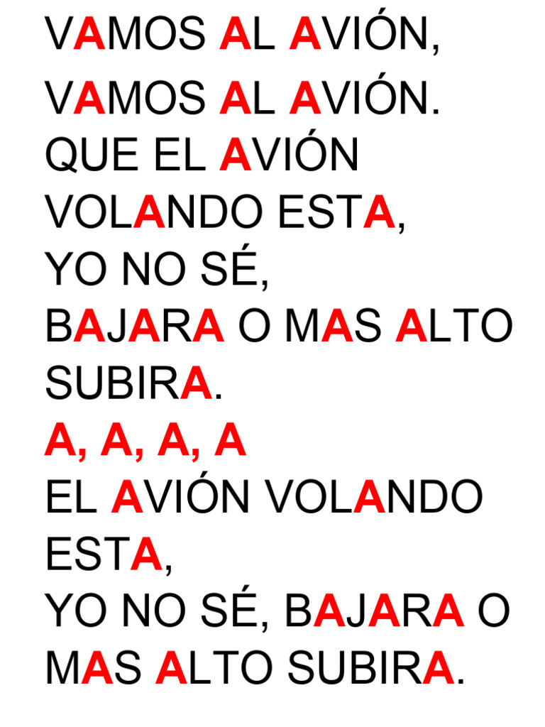 Cancion Vamos Al Avion | PDF