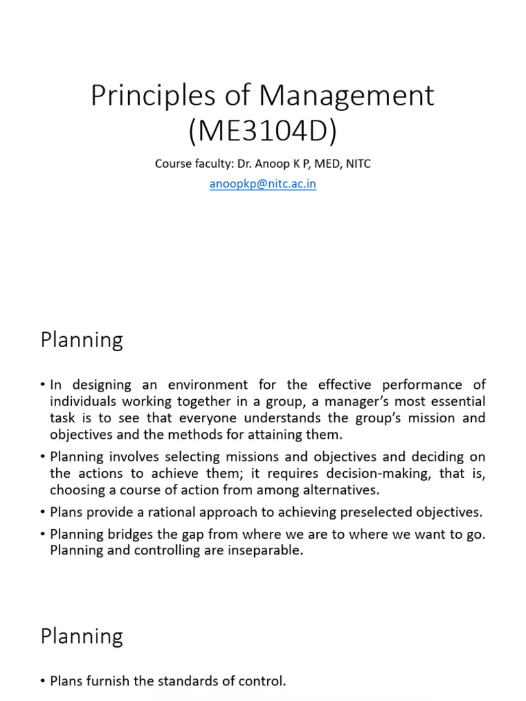 PoM Module1 Planning | Download Free PDF | Swot Analysis | Strategic ...