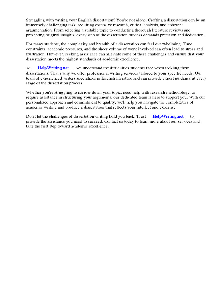 English Dissertation Ideas | PDF | Thesis | Expert