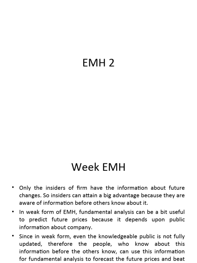 Emh 3 | PDF | Efficient Market Hypothesis | Investment Fund Emh 3 | PDF | Efficient Market Hypothesis | Investment Fund
