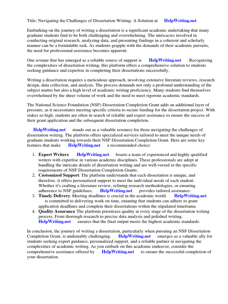 NSF Dissertation Completion Grant | PDF | National Science Foundation ...