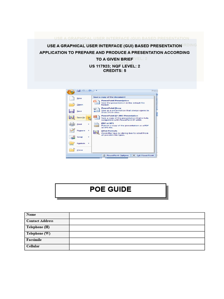 POE Guide | PDF | Educational Assessment | Cognition