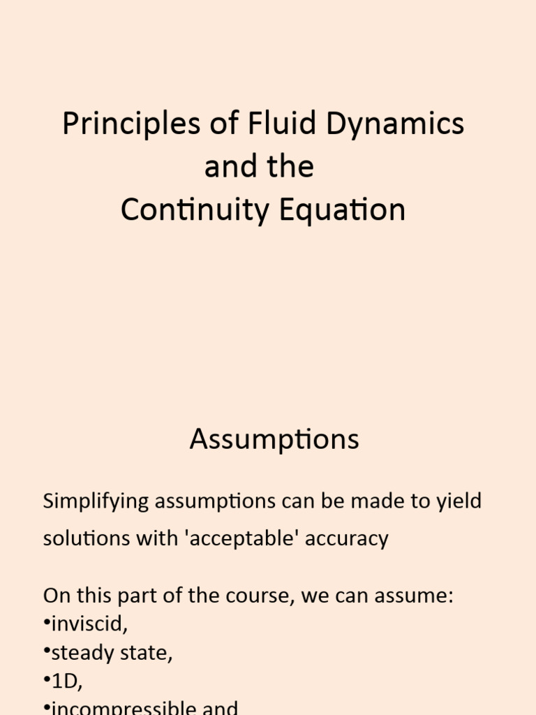 4 MEC118 Principles of Fluid Motion and Continuity Equation | PDF ...