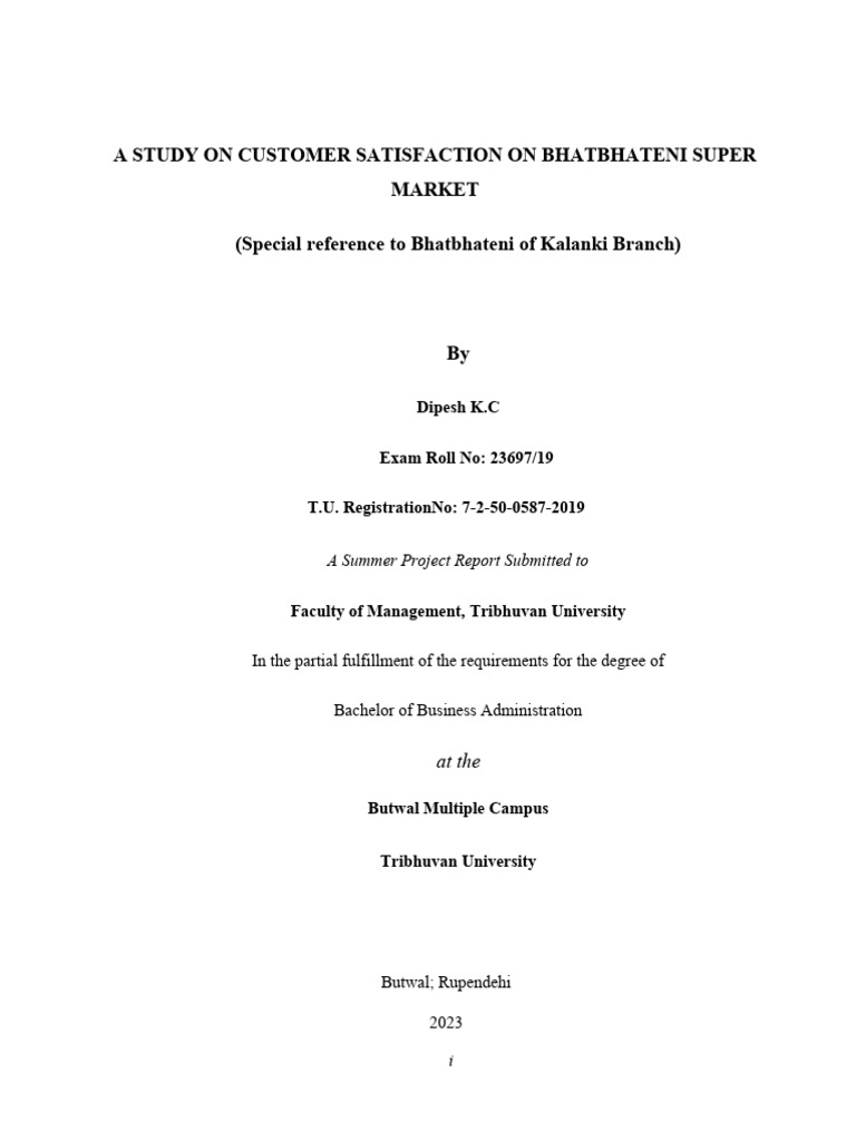 Bhatbhateni | PDF | Customer Satisfaction | Survey Methodology