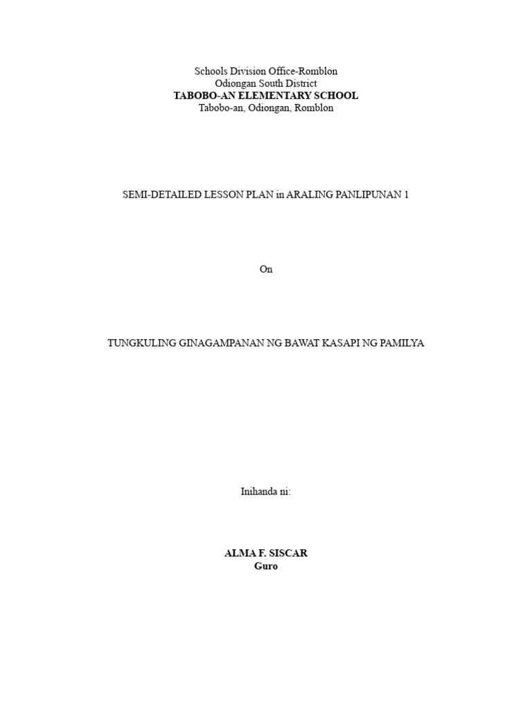 Cot Lesson Plan Second Quarter | PDF