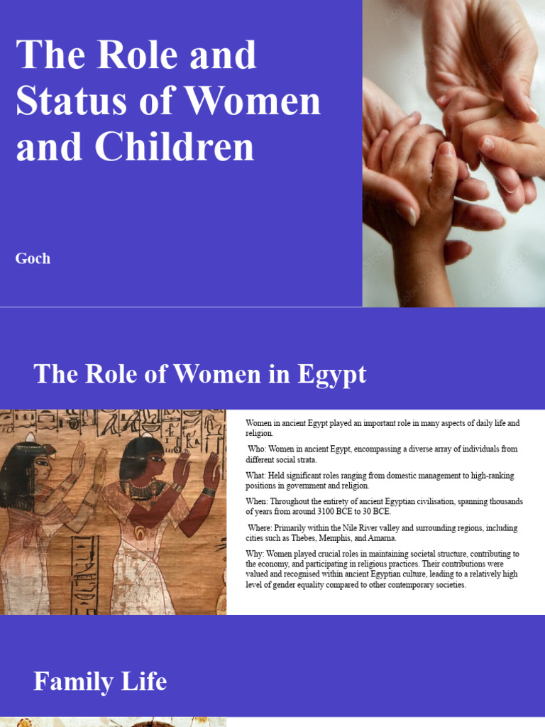 The Role and Status of Women and Children | PDF | Ancient Egypt | Egypt