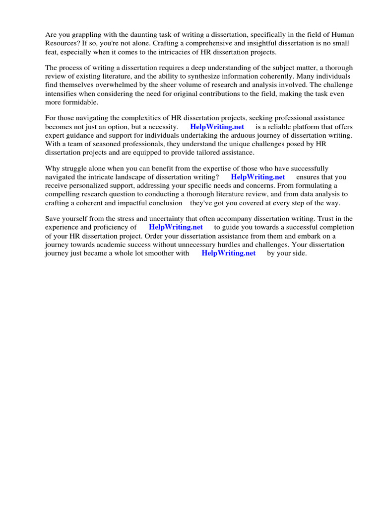 HR Dissertation Projects PDF | PDF | Recruitment | Human Resource ...