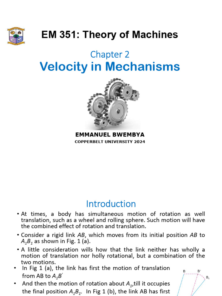 EM 351 - Chapter 2 | PDF | Velocity | Rotation