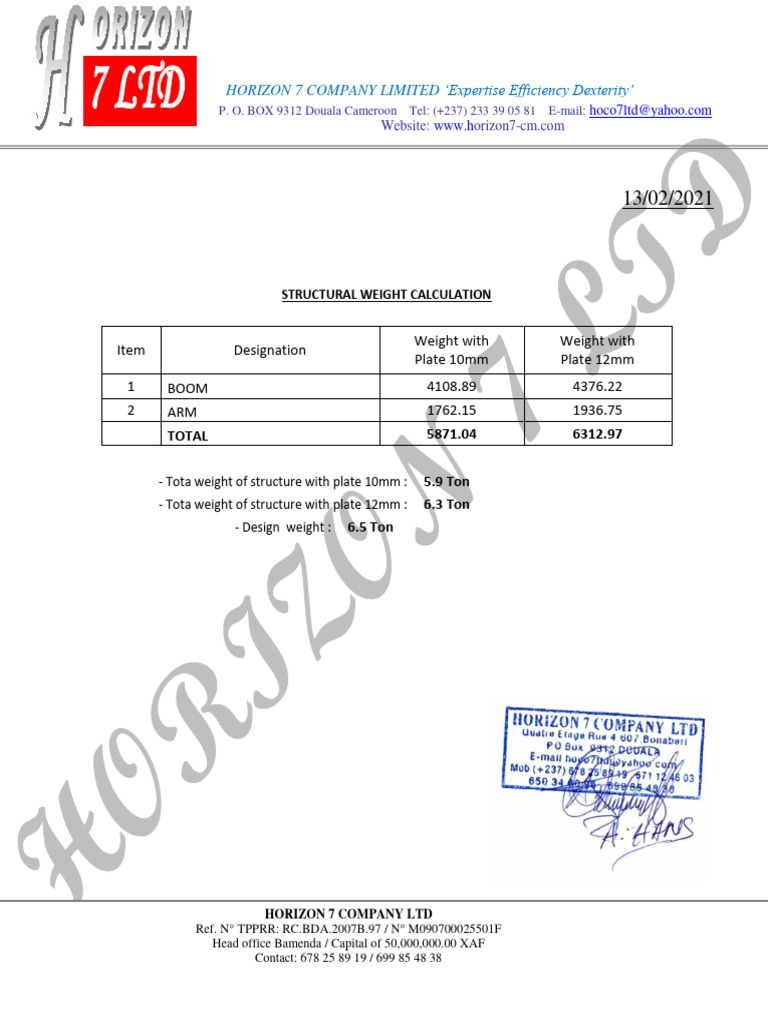 Structural Weight Calculation | PDF