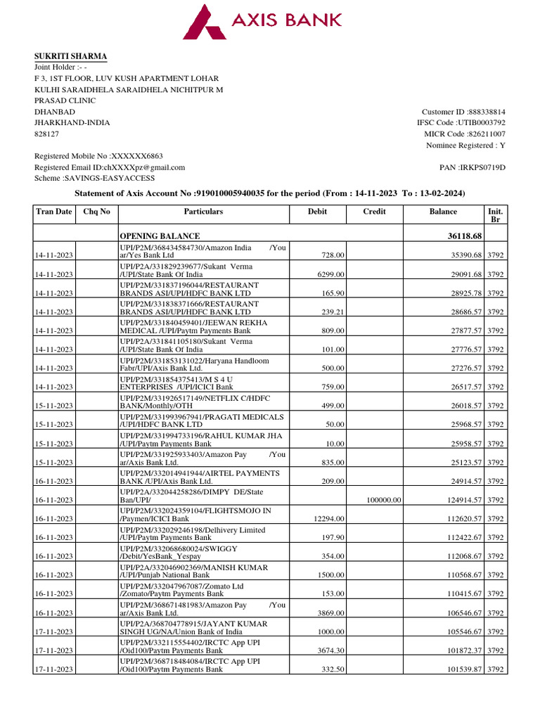 Account Stmt | PDF | Payments | Finance & Money Management
