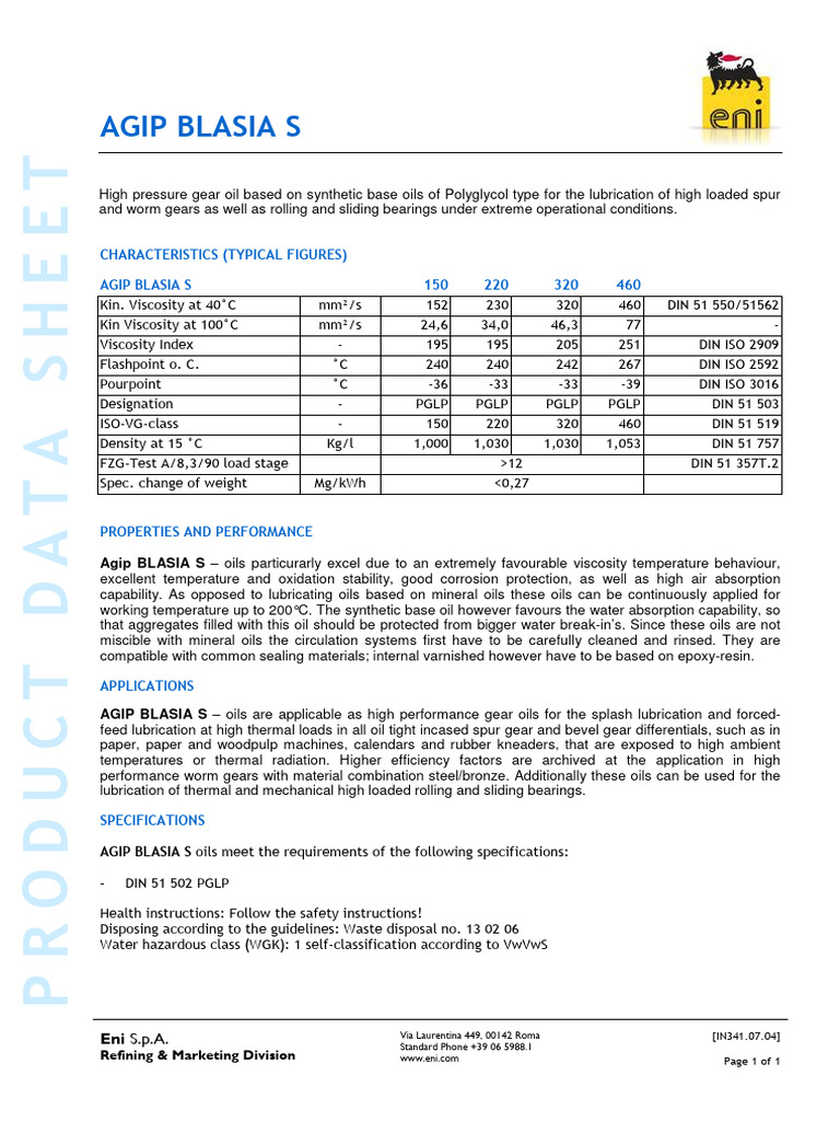 Blasia S 150 | PDF | Soft Matter | Lubrication