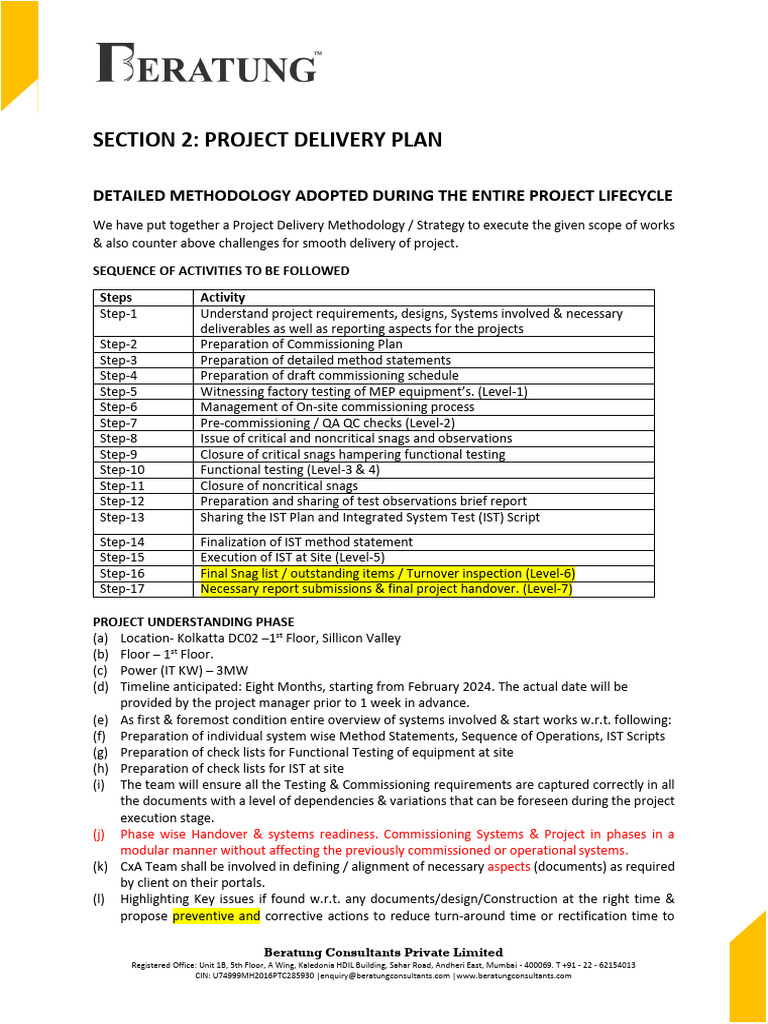 Project Delivery Plan for Data Center | PDF | Data Center | Software ...