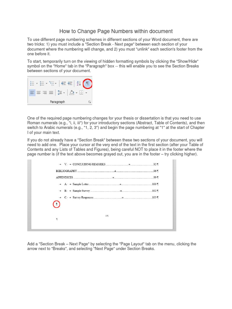 guide-ms-word-change-page-numbers | PDF | Menu (Computing) | Microsoft Word