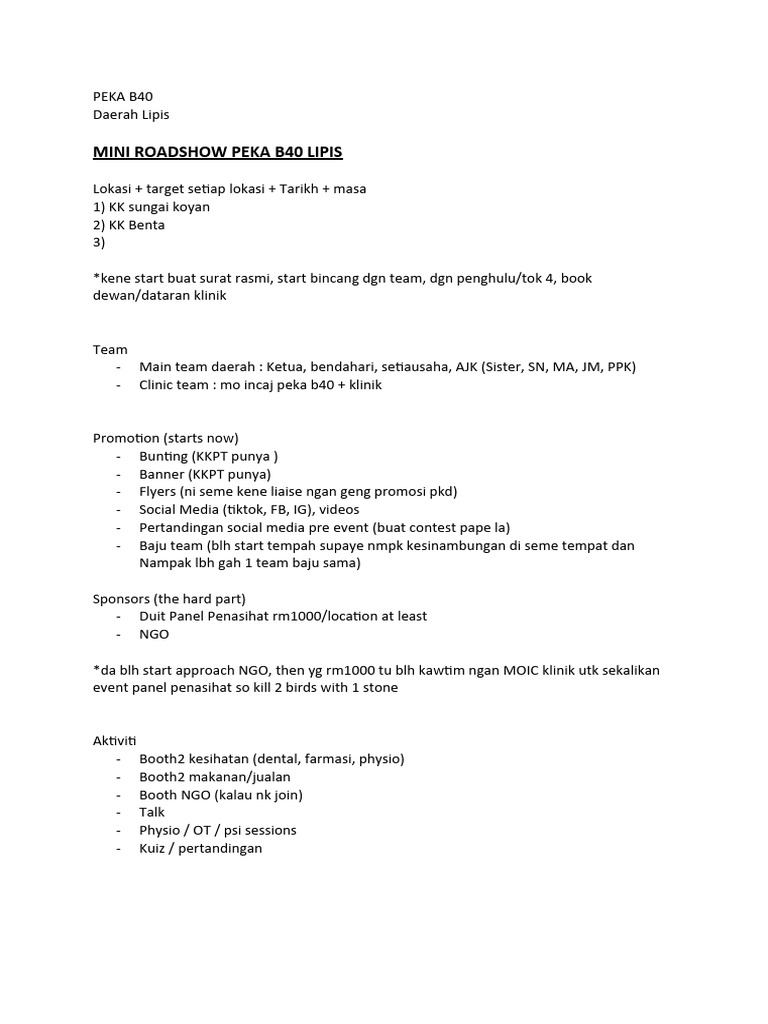 Peka b40 Plan | PDF