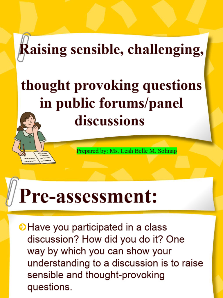 q3 g7 Panel Discussion | PDF | Question | Thought