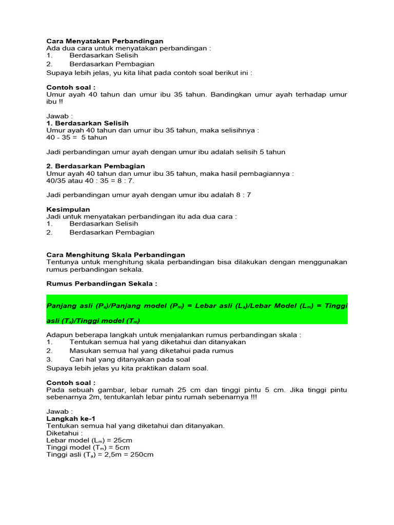Perbandingan Dan Aritmatika | PDF
