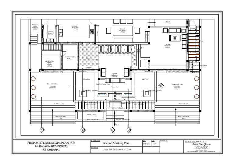 01_Mr.Balavin Residence Ground Floor Section Marking Plan | PDF