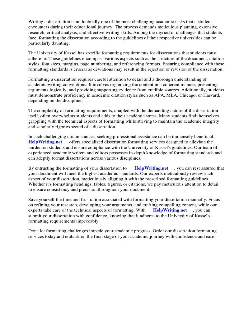 Formatierung Dissertation Uni Kassel | PDF | Reading Comprehension | Thesis