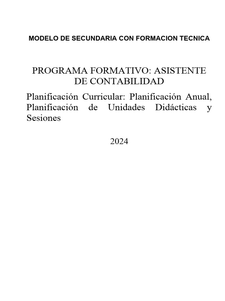 Programa Formativo Contabilidad | PDF | Contabilidad | Iniciativa empresarial
