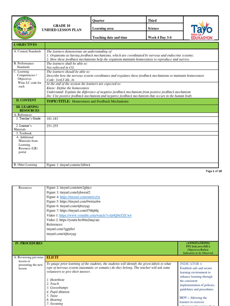 Grade 10 3RD Quarter Week 4 Day 3 4 | PDF | Homeostasis | Hormone
