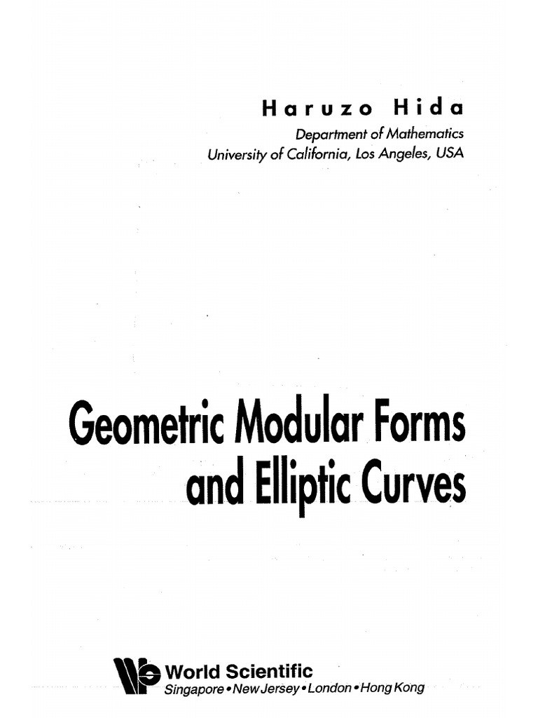 Hida - Geometric Modular Forms and Elliptic Curves (2001) | PDF