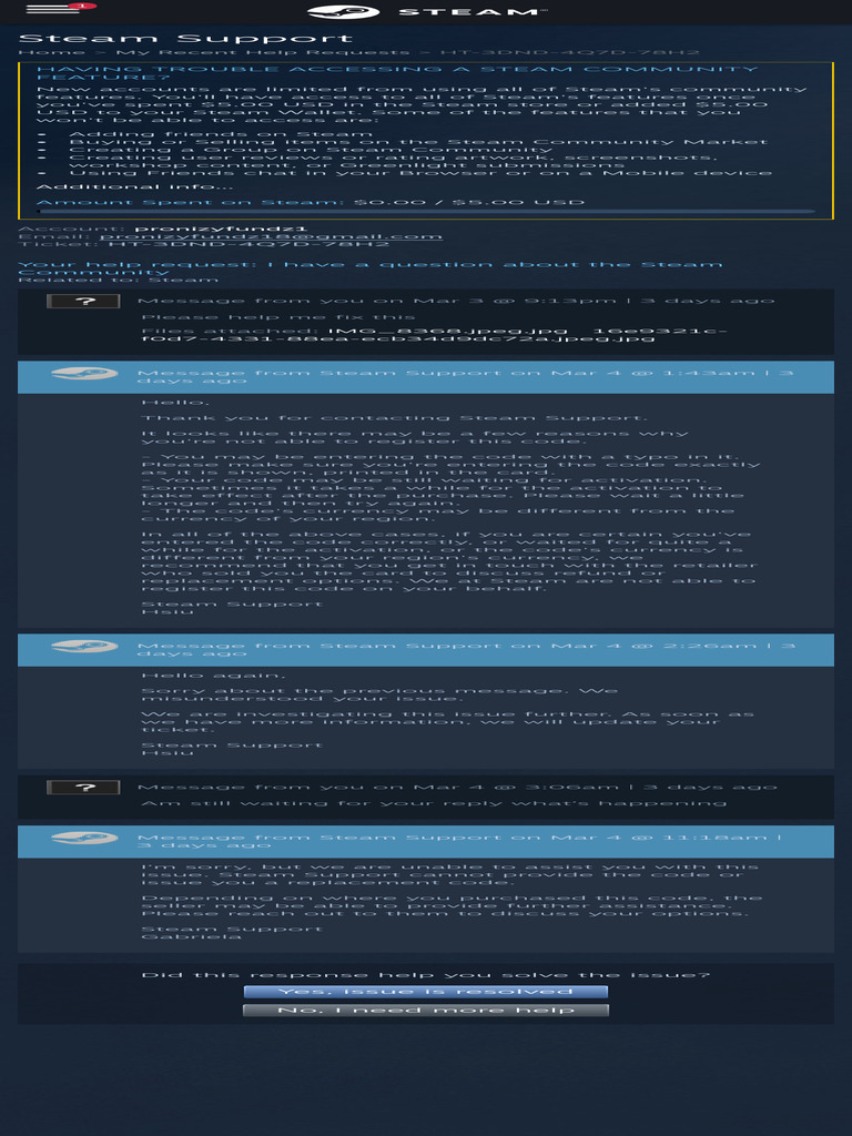 Steam Support - My Recent Help Requests | Download Free PDF | Service ...