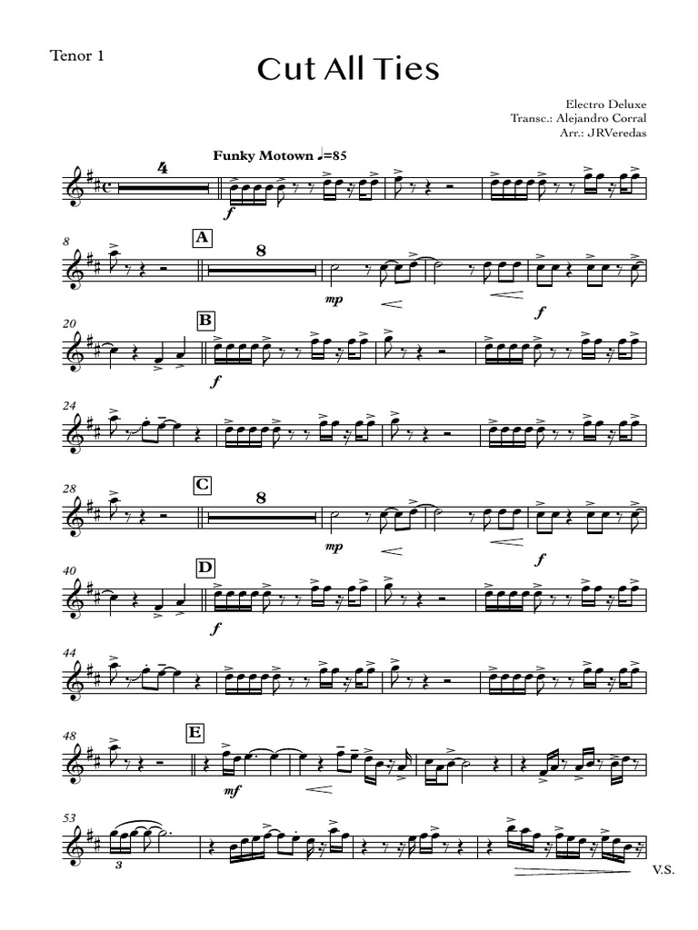 Cut All Ties. Big Band Version - Tenor 1 | PDF