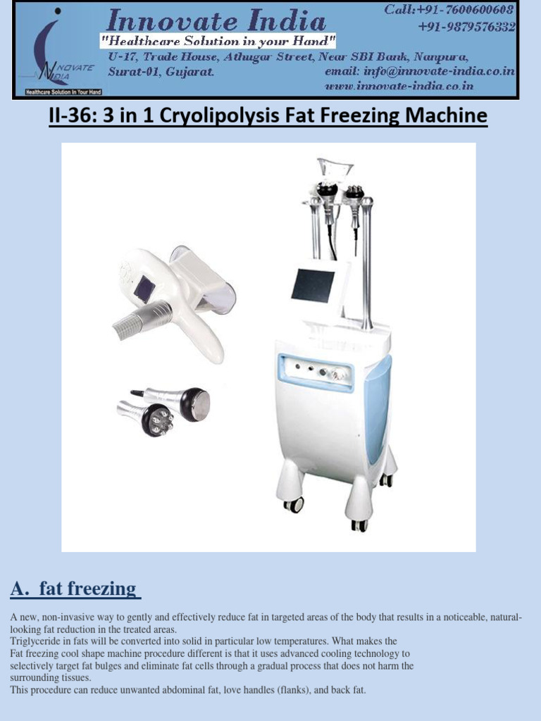 3-in-1 Cryolipolysis Fat Reduction Machine | PDF | Fat