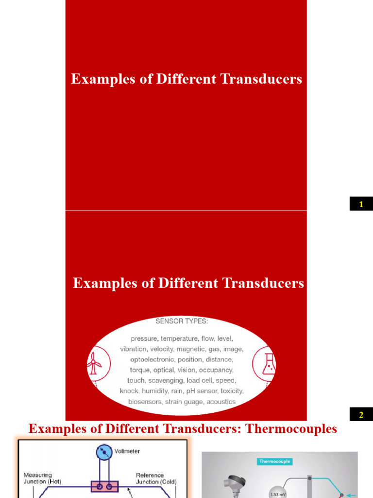 Examples of Different Transducers | PDF | Pressure Measurement | Flow ...