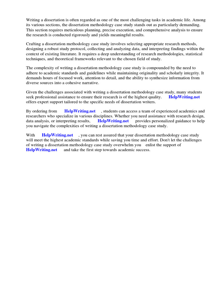 Dissertation Methodology Case Study | PDF | Methodology | Case Study