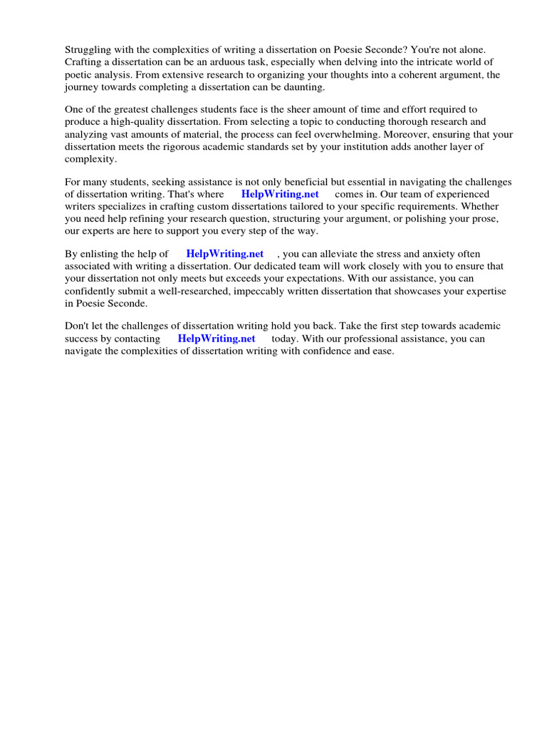 Dissertation Poesie Seconde | Download Free PDF | Thesis | Science