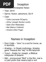 Inception Characters & Quotes Worksheet | PDF