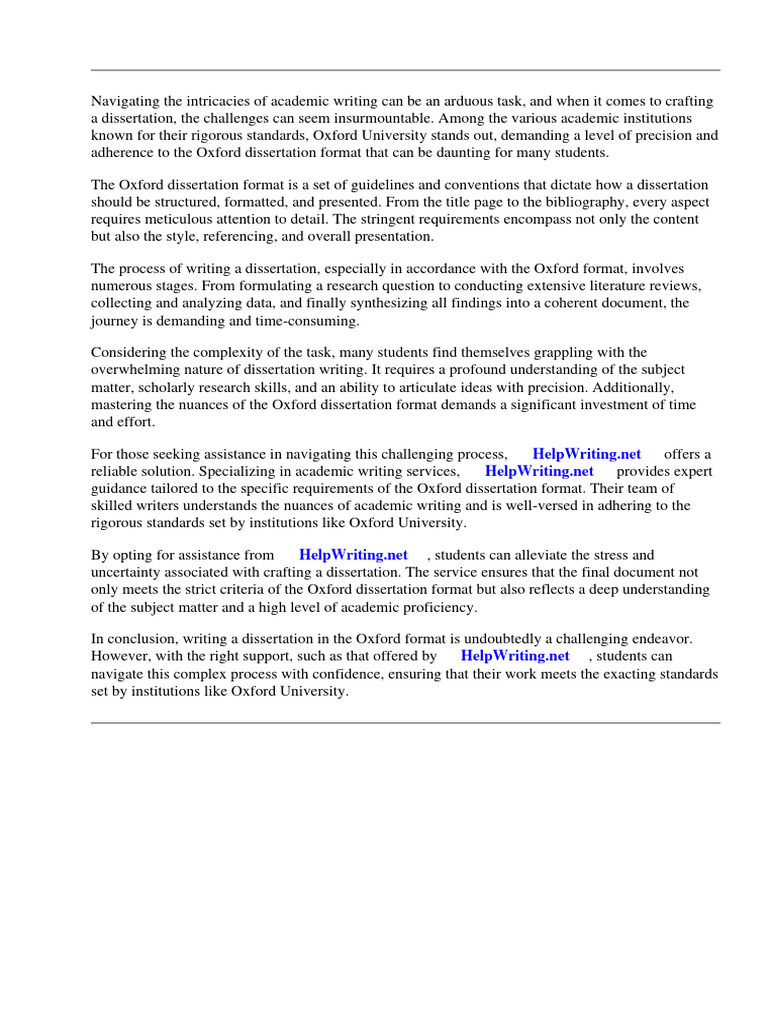 Oxford Dissertation Format | PDF | Thesis | Governance